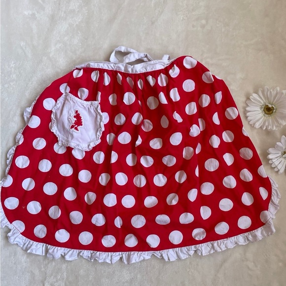 Disney | Accessories | Disney Parks Minnie Mouse Polka Dot Apron ...
